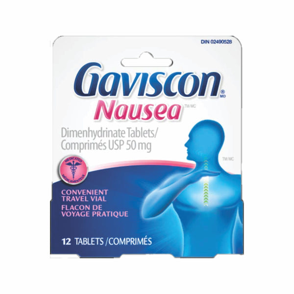 HYG GAVISCON NAUSEA DIMENHYDRINATE TAB USP 50MG 12CT - NEW – Classy ...